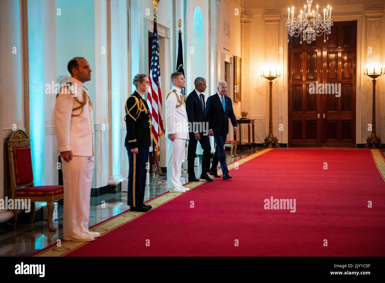 United States President Joe Biden and former US President Barack Obama ...