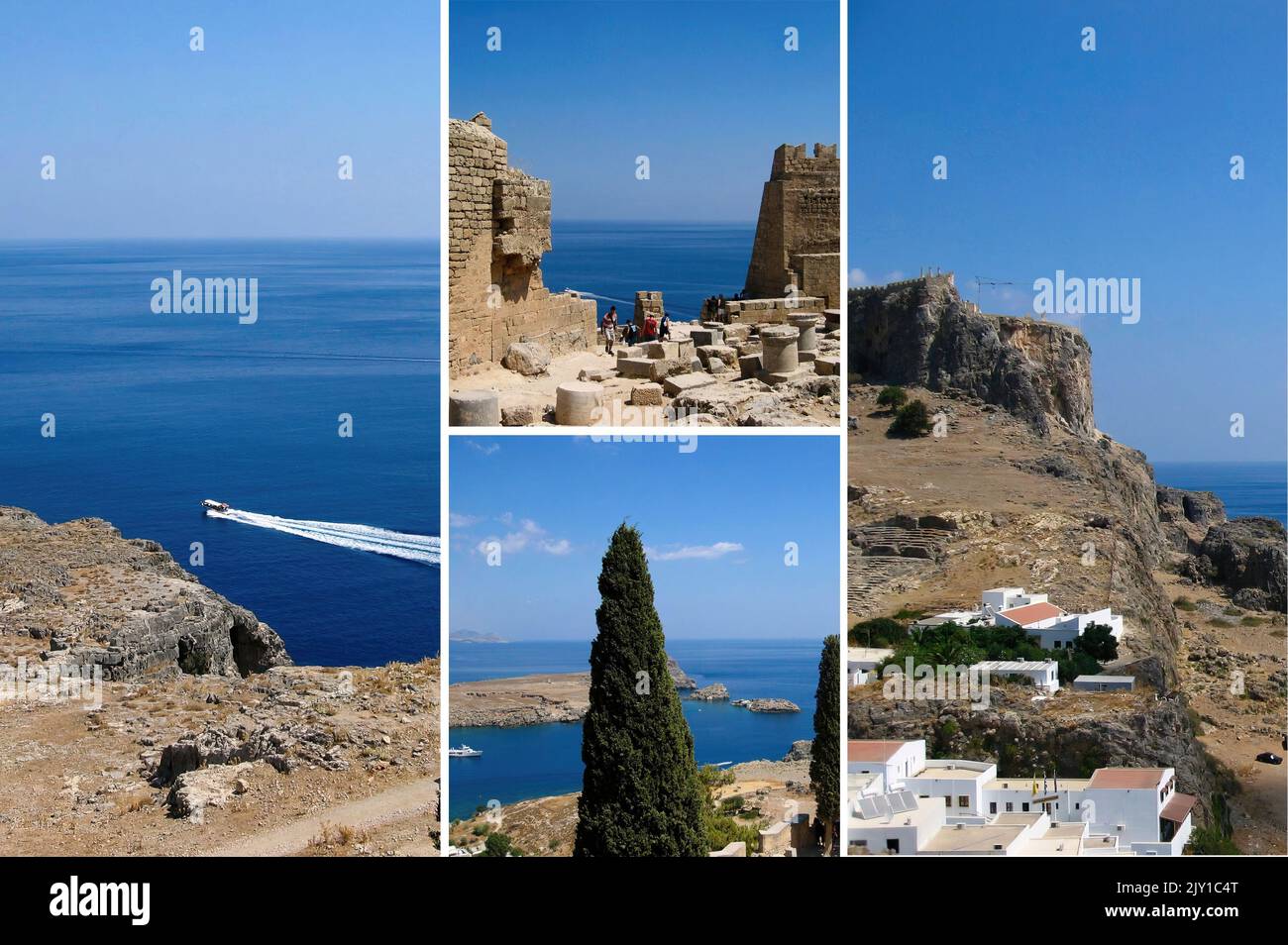 The island of Rhodes ln Greece, with its crystal clear sea and its ...