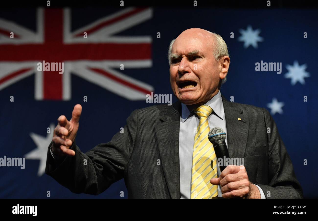 Former prime minister John Howard at a campaign rally at Sydney Olympic ...