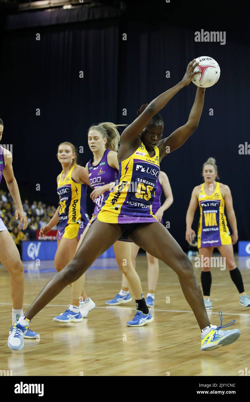 Lightning's Peace Proscovia pictured during the Round 3 Super Netball ...