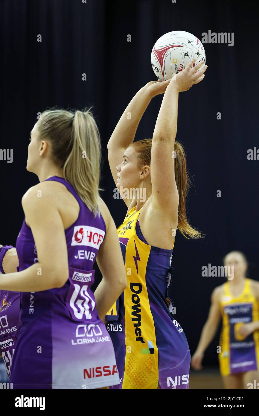 Lightning's Stephanie Wood pictured during the Round 3 Super Netball ...