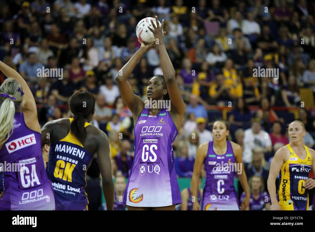 Firebrids' Romelda Aiken pictured during the Round 3 Super Netball ...