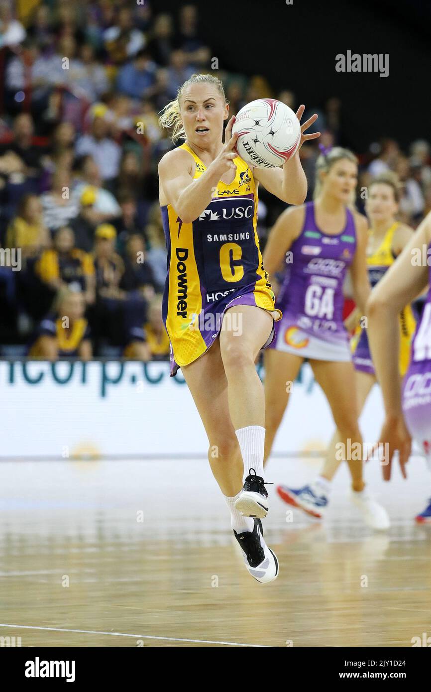 Lightning's Laura Langman pictured during the Round 3 Super Netball ...