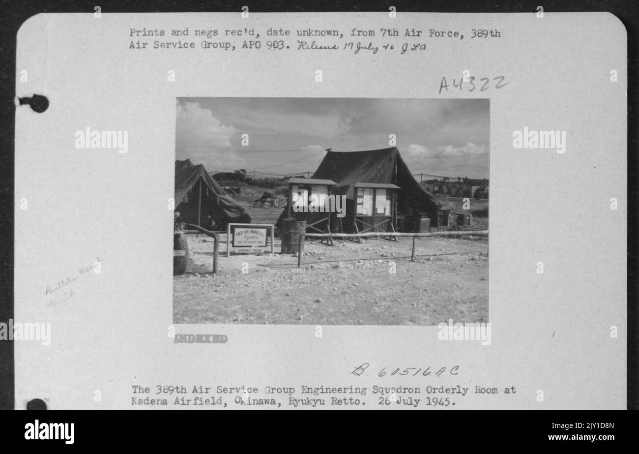 The 389Th Air Service Group Engineering Squadron Orderly Room At Kadena ...