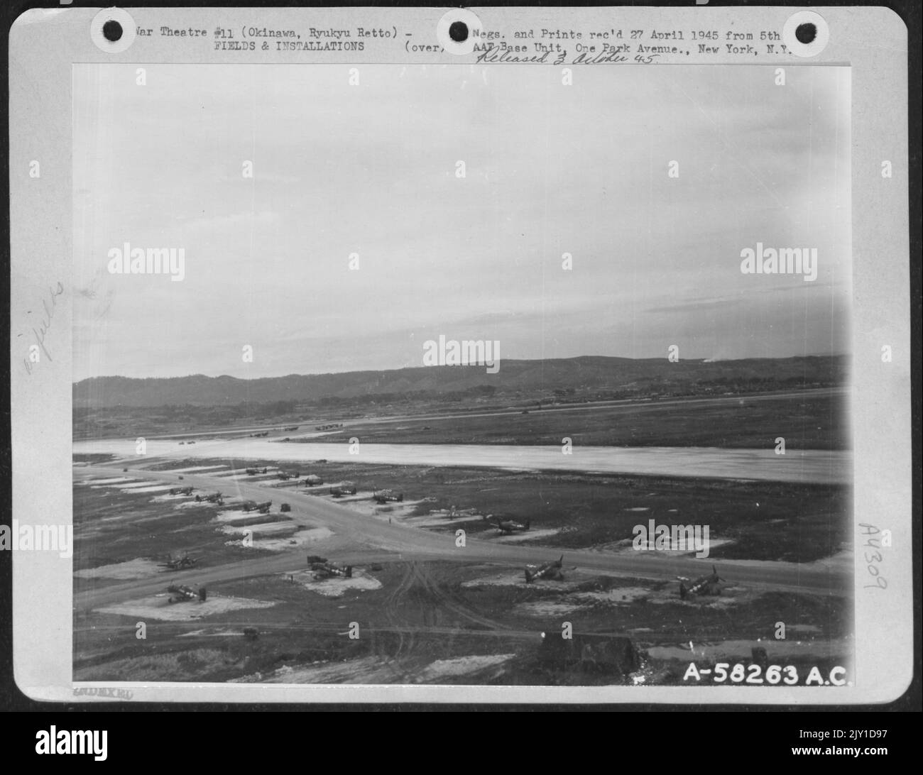 Kadena Airstrip On Okinawa Island. 20 April 1945 Stock Photo - Alamy