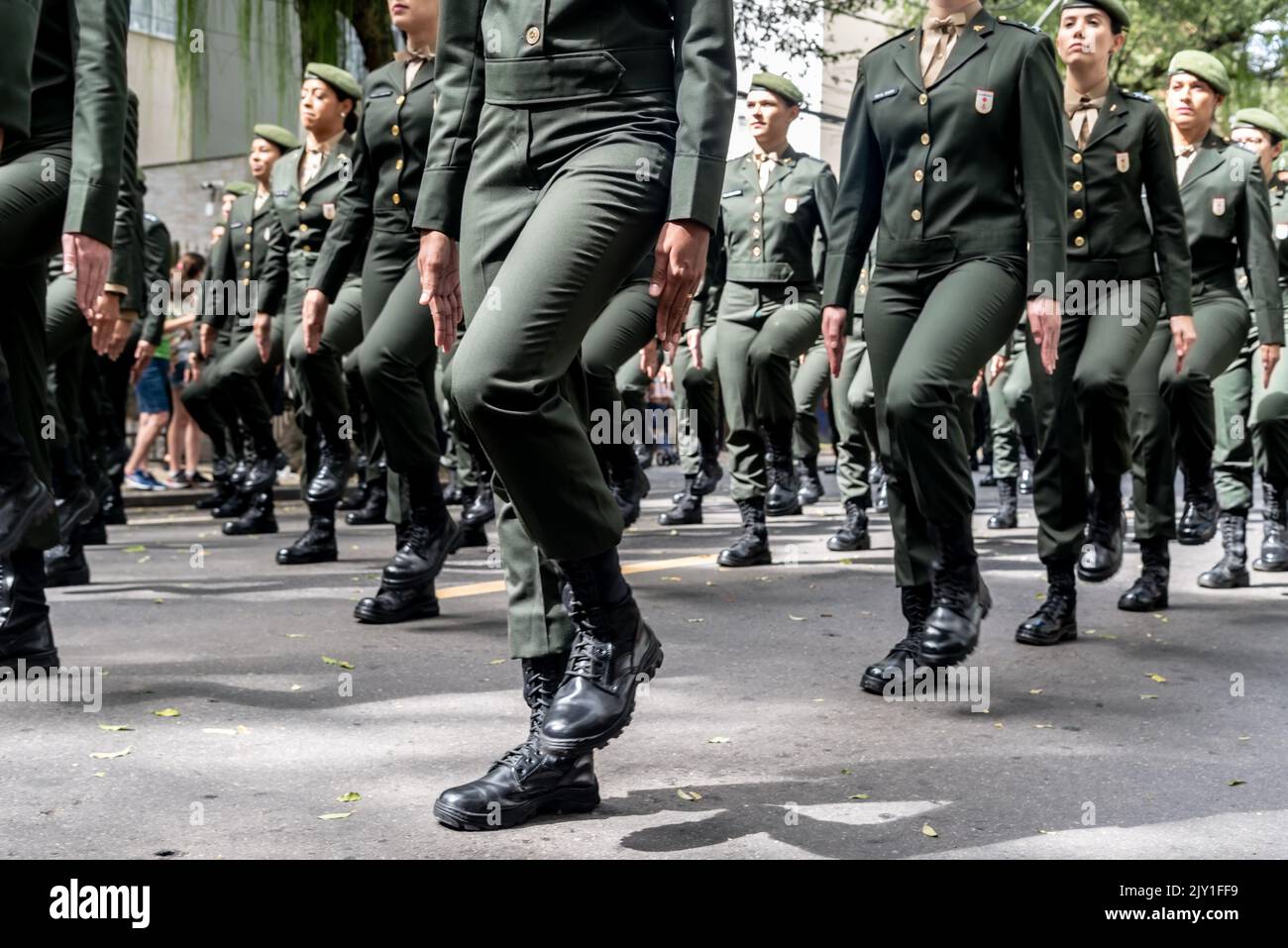 Salvador, Bahia, Brazil - September 07, 2022: Women Soldiers of the ...