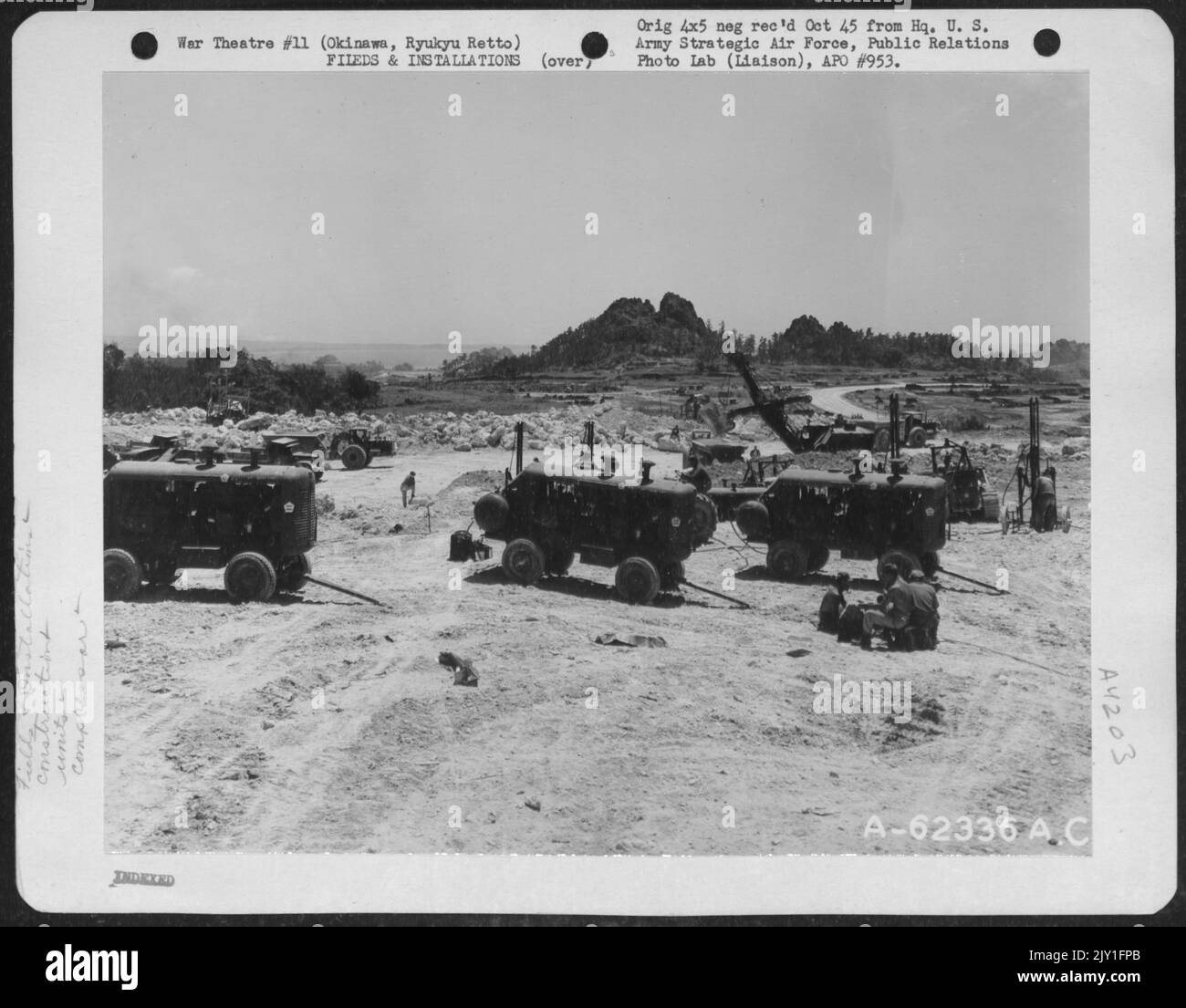 Construction Of Kadena Airfield, Okinawa, Ryukyu Retto, By 1878Th ...