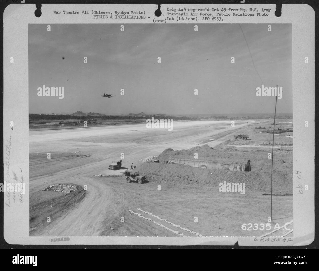 View Showing Southwest End Of Kadena Airstrip As A Marine Plane Takes ...