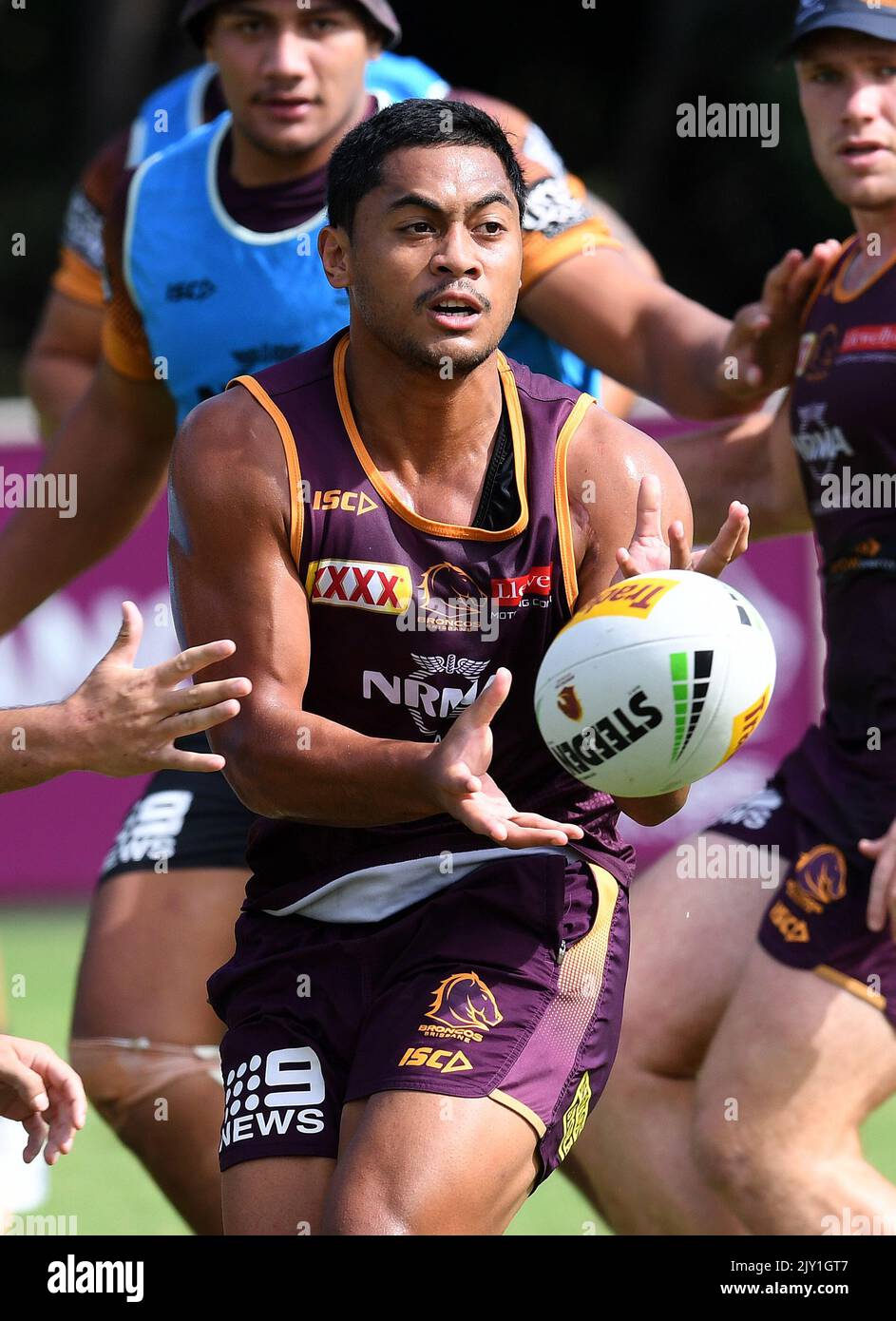 Brisbane Broncos player Anthony Milford is seen during training in ...
