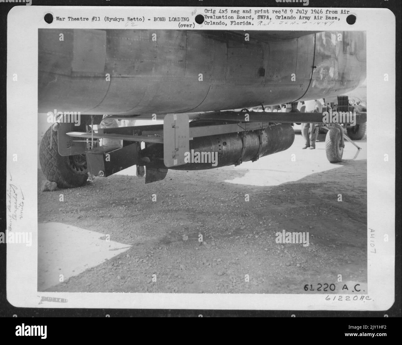A Rear View Of A Mk-13 Torpedo Attached To A North American B-25 ...