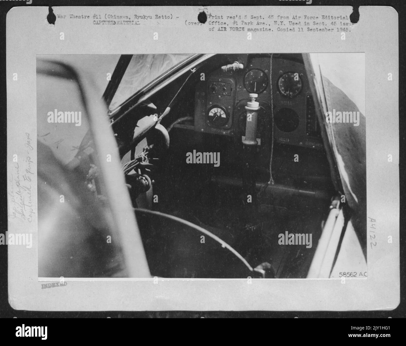 Baka's Cockpit, Looking Forward, Showing Stick And Instrument Panel ...