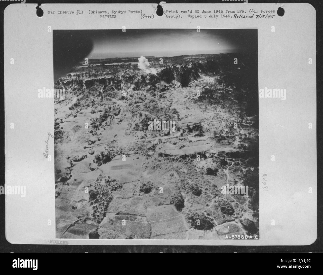 Escarpment Gets Direct Hit -- An Artillery Shell Landing On The Edge Of ...