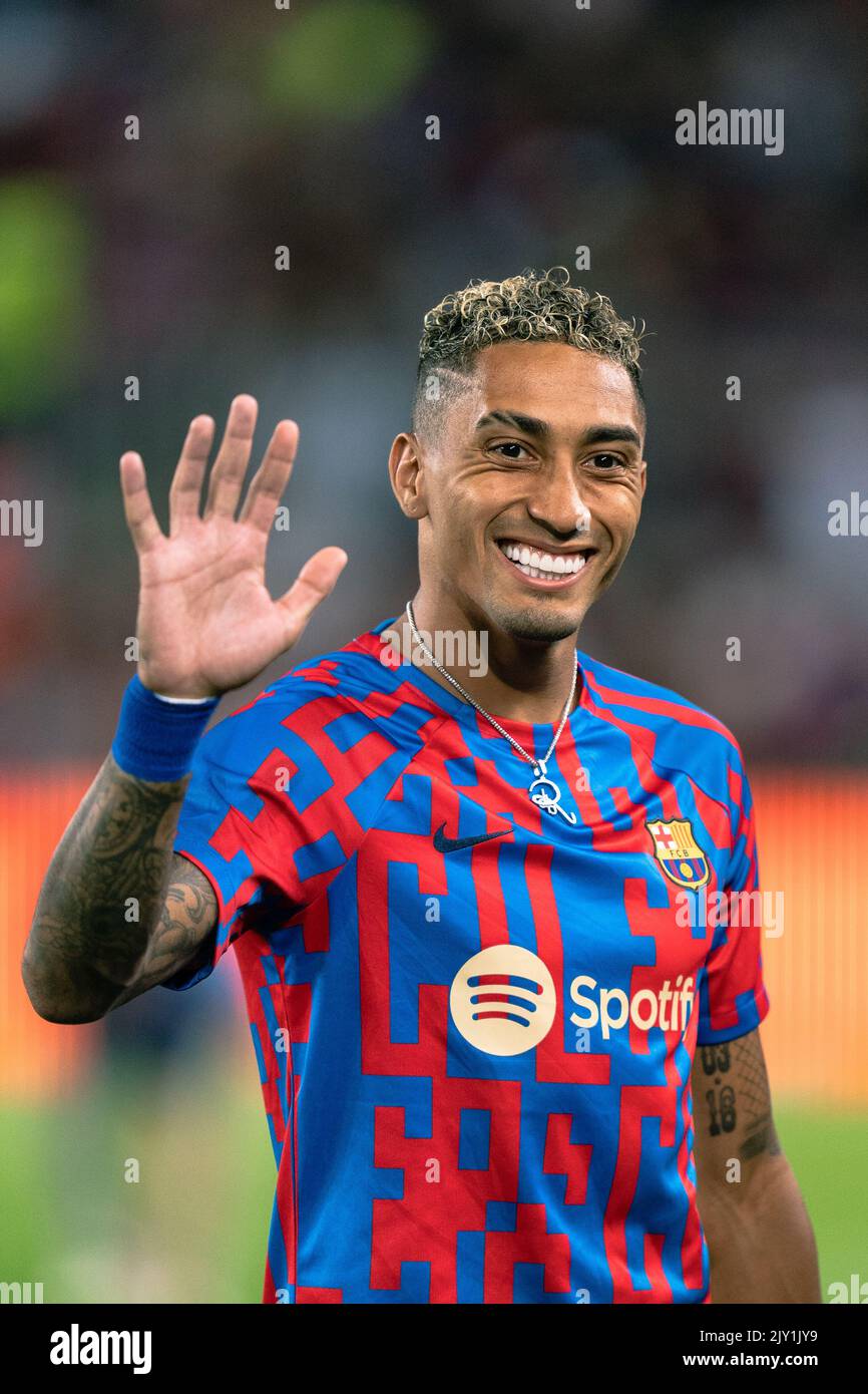 Raphinha smiling hi-res stock photography and images - Alamy