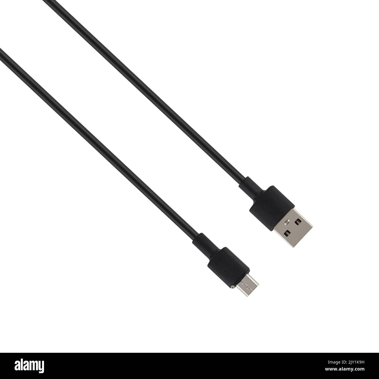 cable with USB and micro USB connector, isolated on white background ...