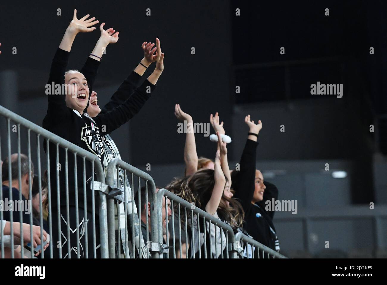 Magpies fans are seen in the crowd during the Round 4 Super Netball ...