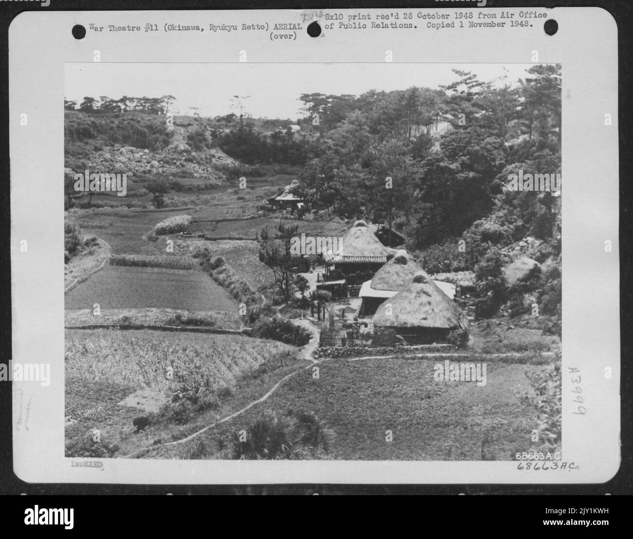 Village Scene Near Kadena Air Force Base - With Farm Land Adjoining ...