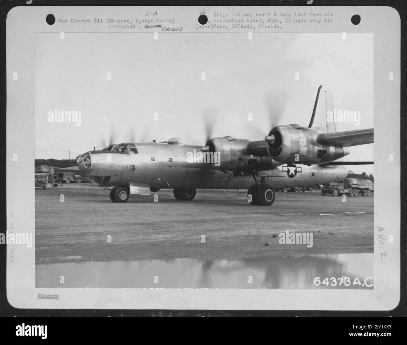 A Consolidated B-32 Super-Bomber Taxiing Towards The Runway On Yontan ...