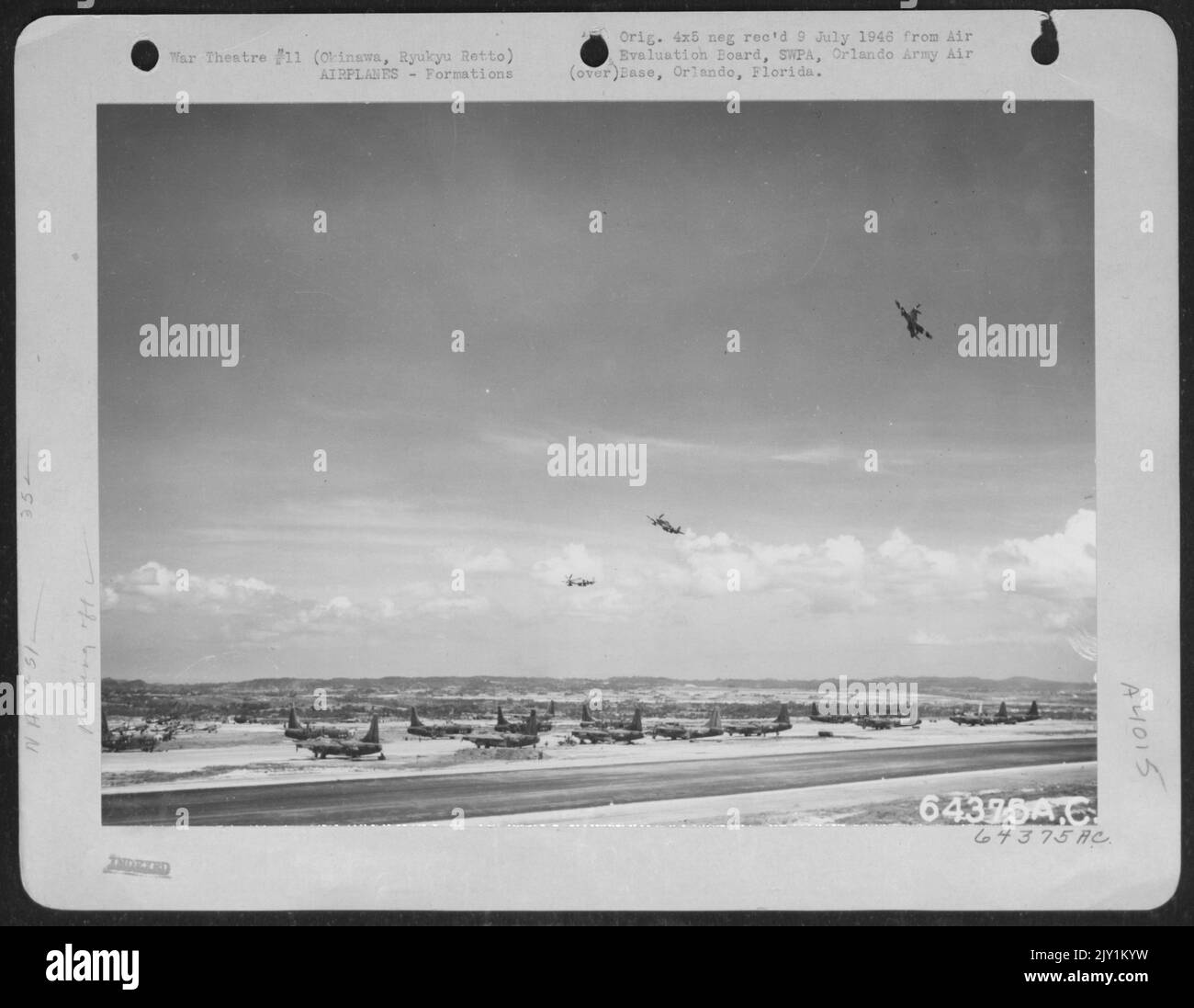 Three North American P-51 "Mustangs" Of The 35Th Fighter Group, Buzzing ...