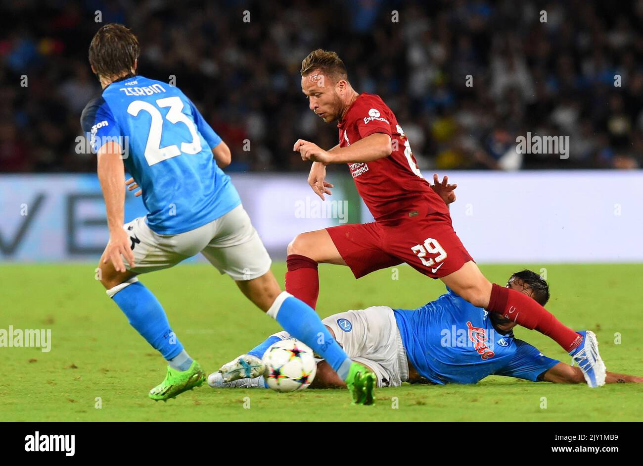 Liverpool's Arthur in action during the UEFA Champions League Group A ...