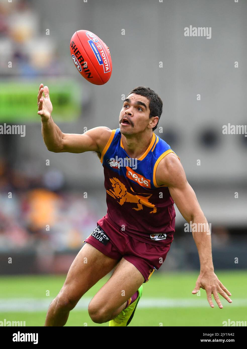 Charlie Cameron of the Lions in action during the Round 9 AFL match ...