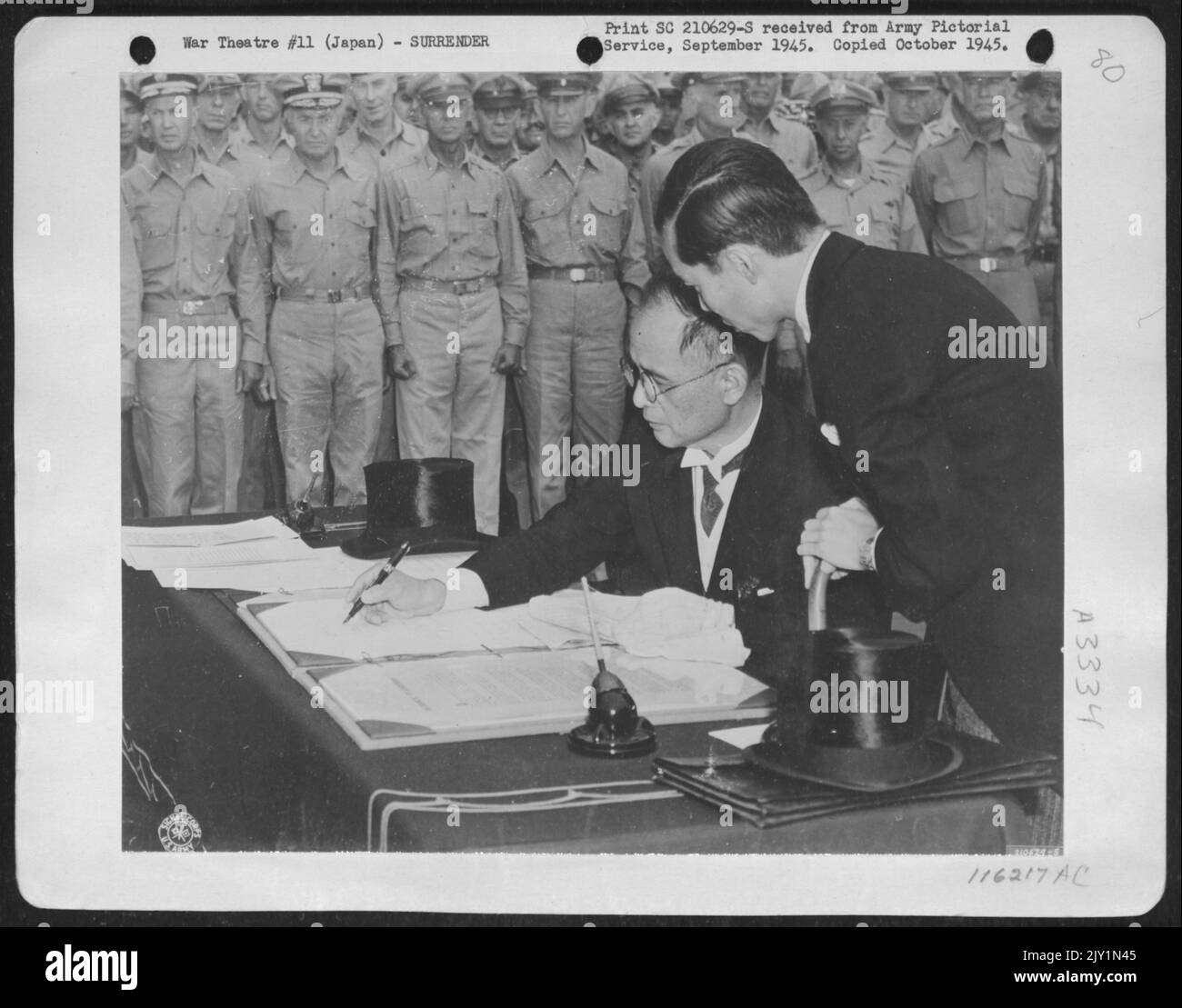 Namoro Shigomitso Signs On Behalf Of The Emperor Of Japanesean And The ...