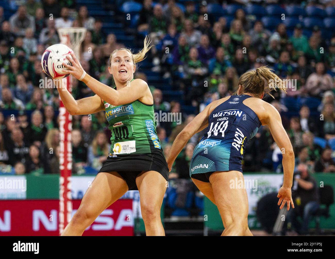 Jessica Anstiss of the Fever during the Round 4 Super Netball match ...