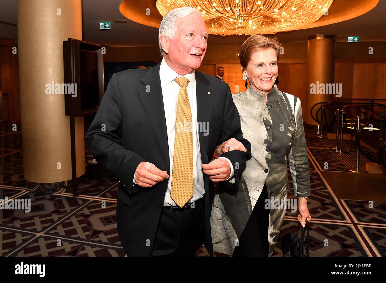 Former New South Wales Premier Nick Greiner arrives with Carolyn ...