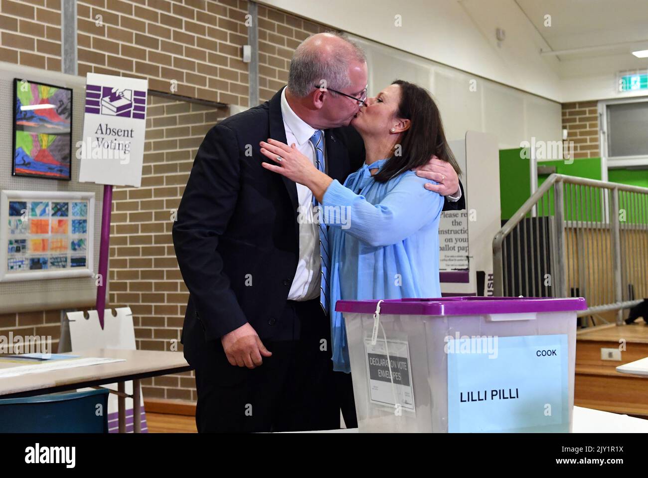 Prime Minister Scott Morrison votes at Lilli Pilli Public School ...
