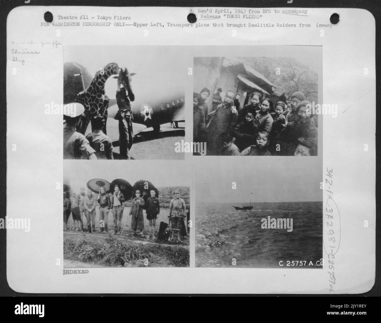 for WASHINGTON CENSORSHIP ONLY---Upper Left, Transport plane that ...