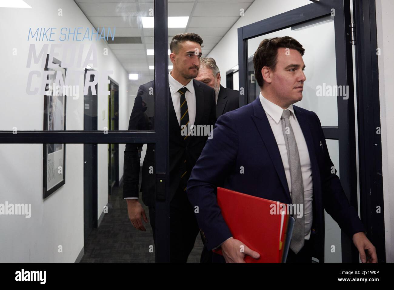Richmond Tigers player Ivan Soldo leaves the AFL tribunal at Marvel ...
