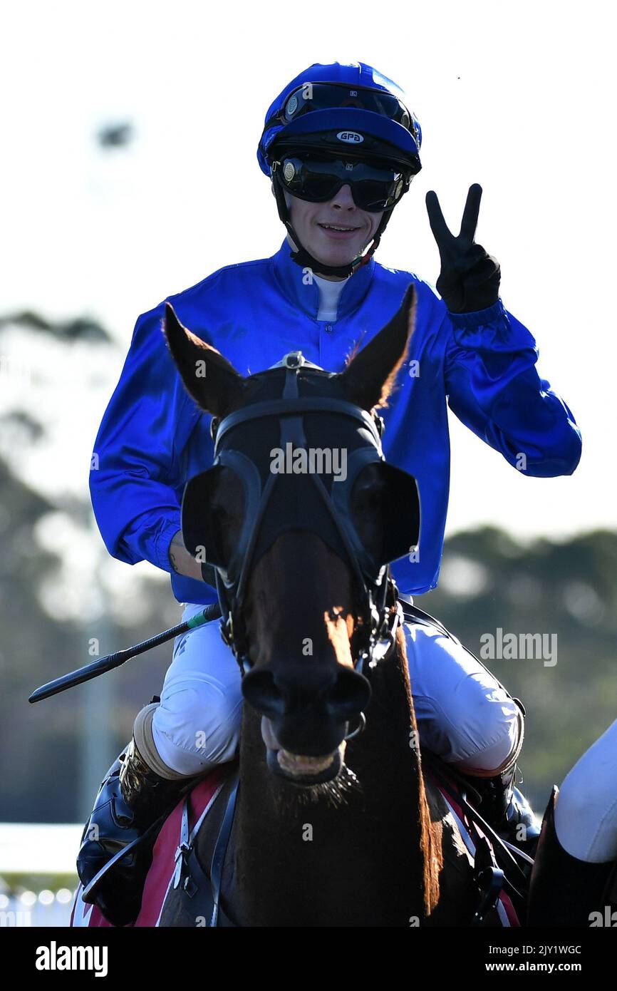 Jockey Robbie Dolan reacts after riding Medovina to victory in race 5 ...