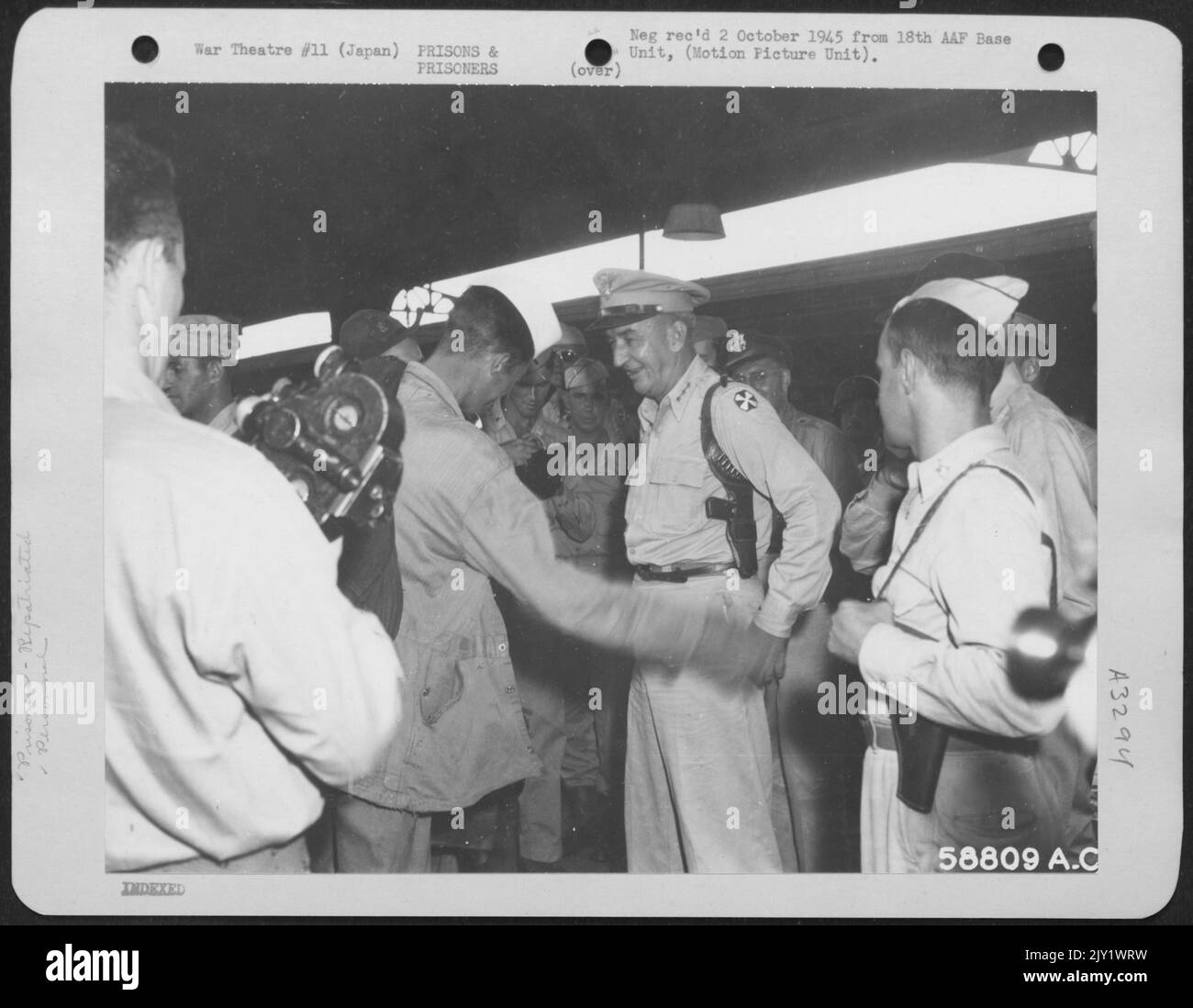 Lt. General Robert Eichelberger Meets The Released Prisoners Of War On ...