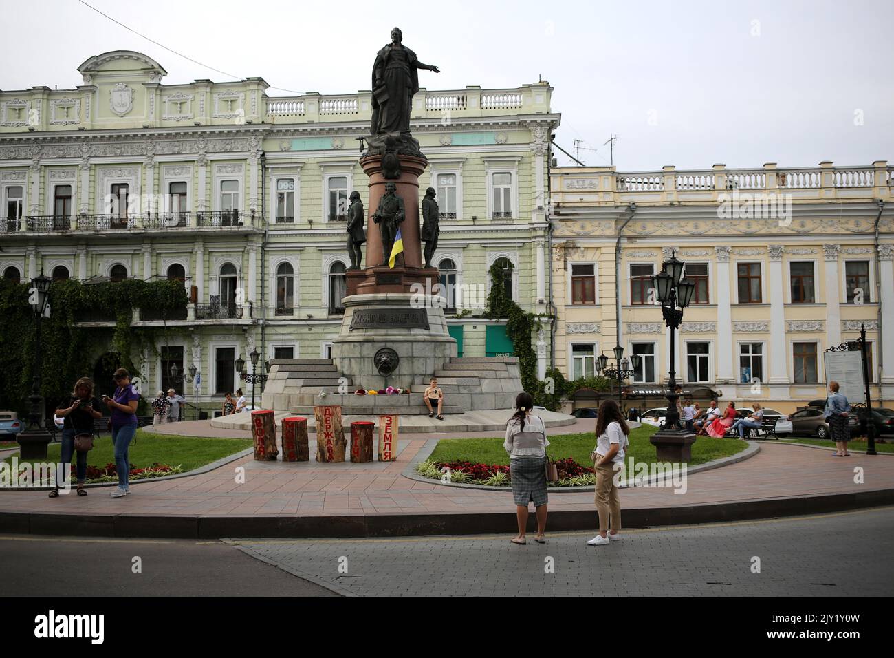 Odessa, Ukraine. 2nd Sep, 2022. People seen close to the monument to ...