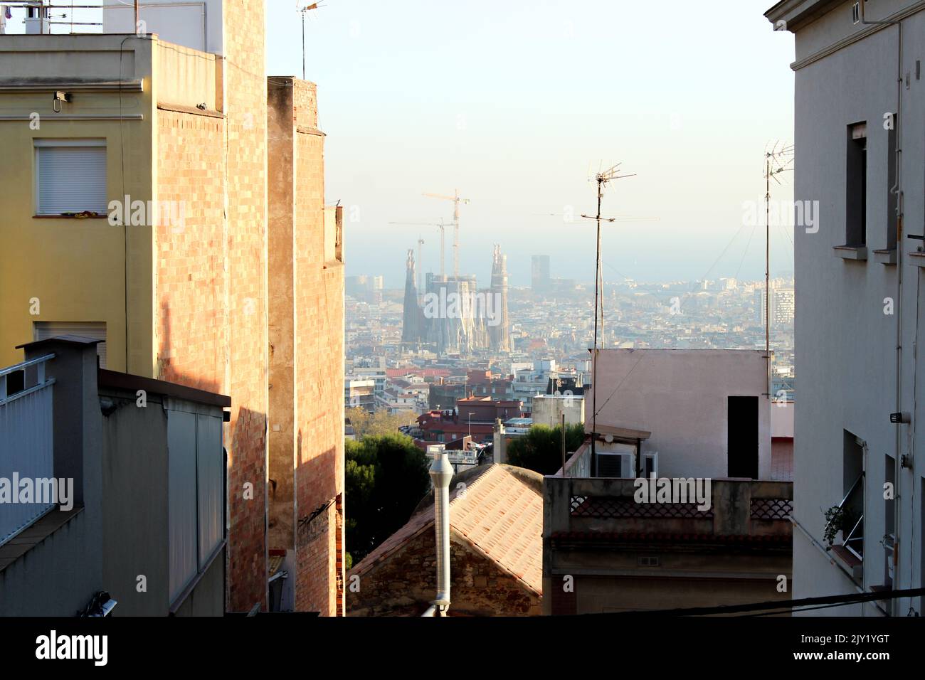 Street View Barcelona Aerial Cityscape Photograph Stock Photo - Alamy