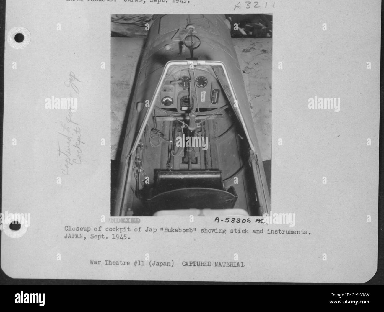 Closeup Of Cockpit Of 'Bukabomb' Showing Stick And Instruments ...