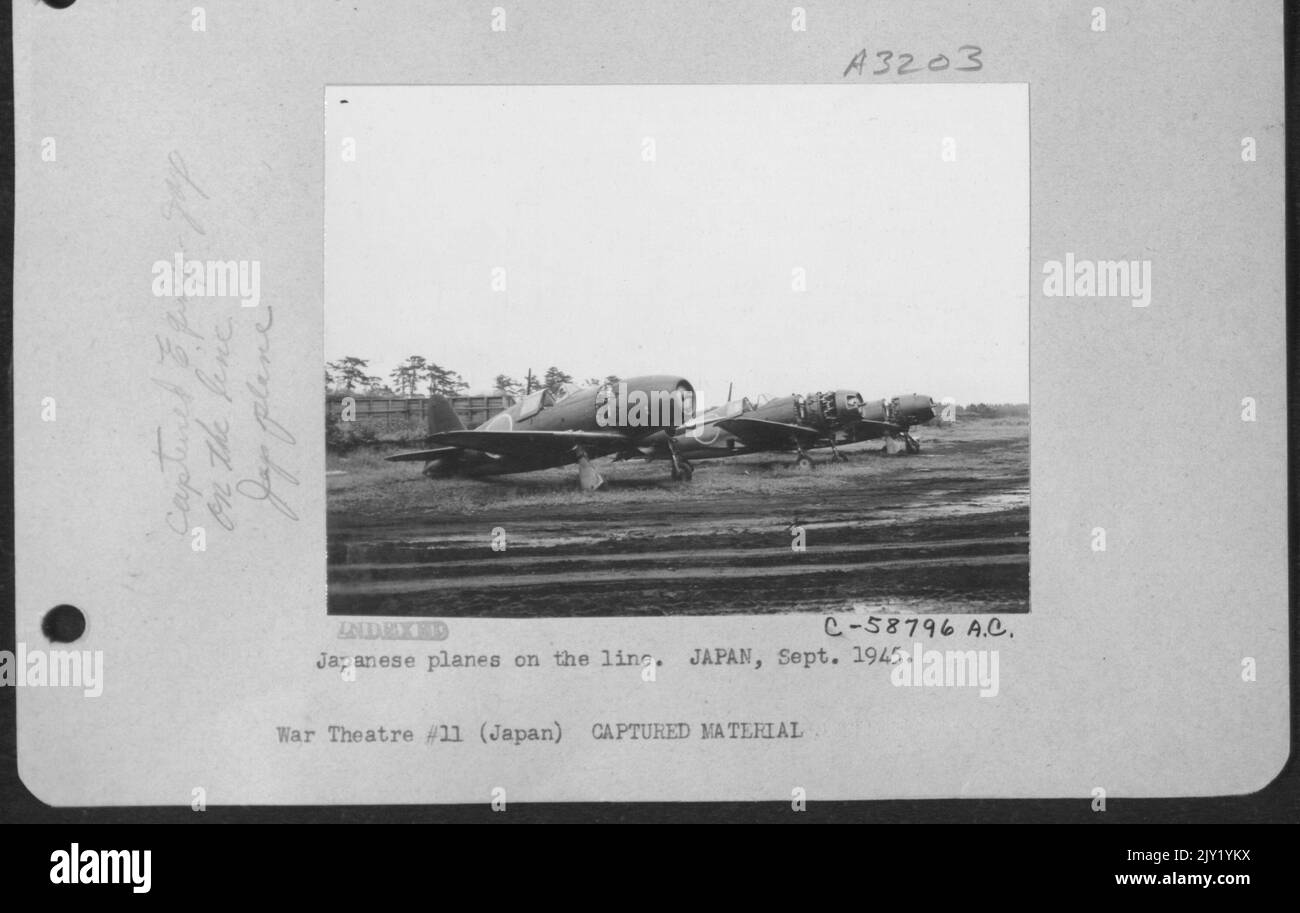Japaneseanese Planes On The Line. Japanesean, Sept. 1945 Stock Photo ...