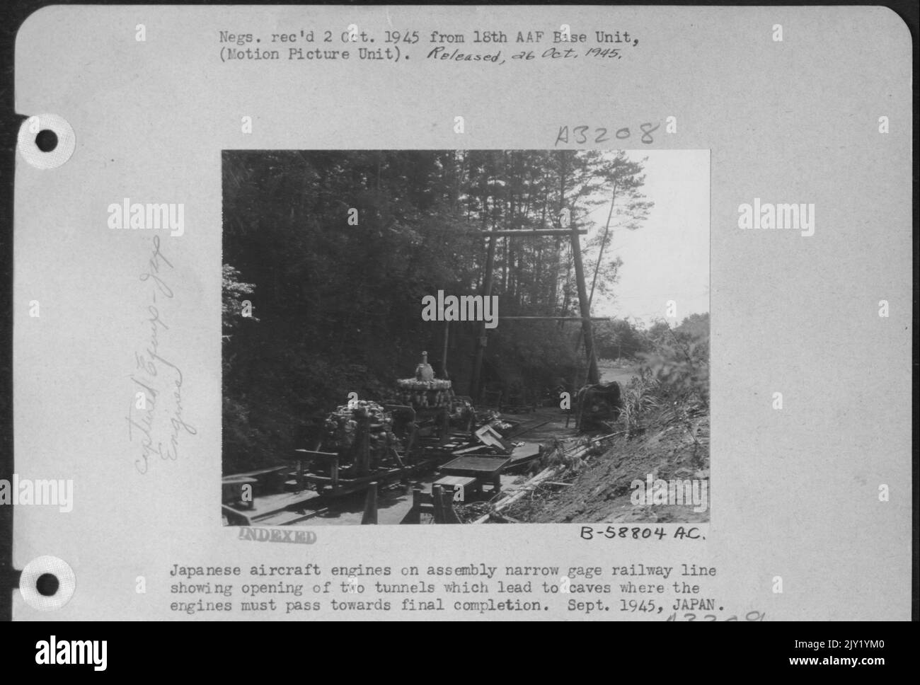 Japaneseanese Aircraft Engines On Assembly Narrow Gage Railway Line ...