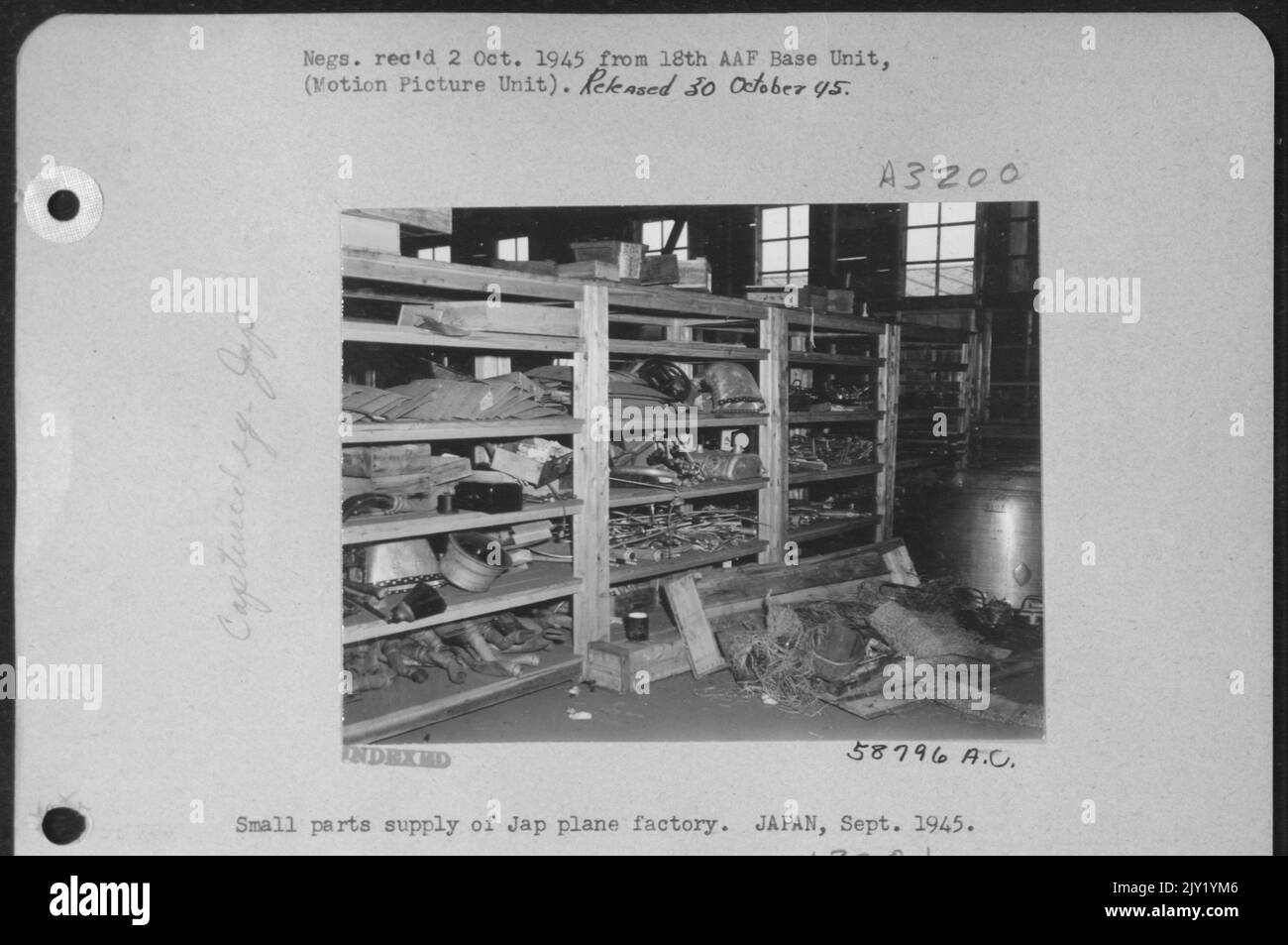 Small Parts Supply Of Japanese Plane Factory. Japanesean, Sept. 1945 ...