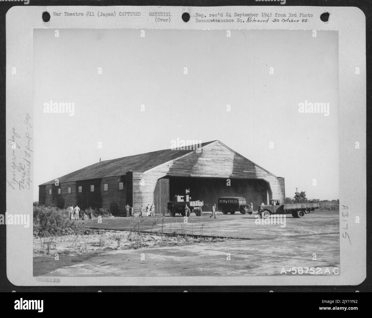 Japanese Hangar Used By American Detachment As Temporary Quarters At ...