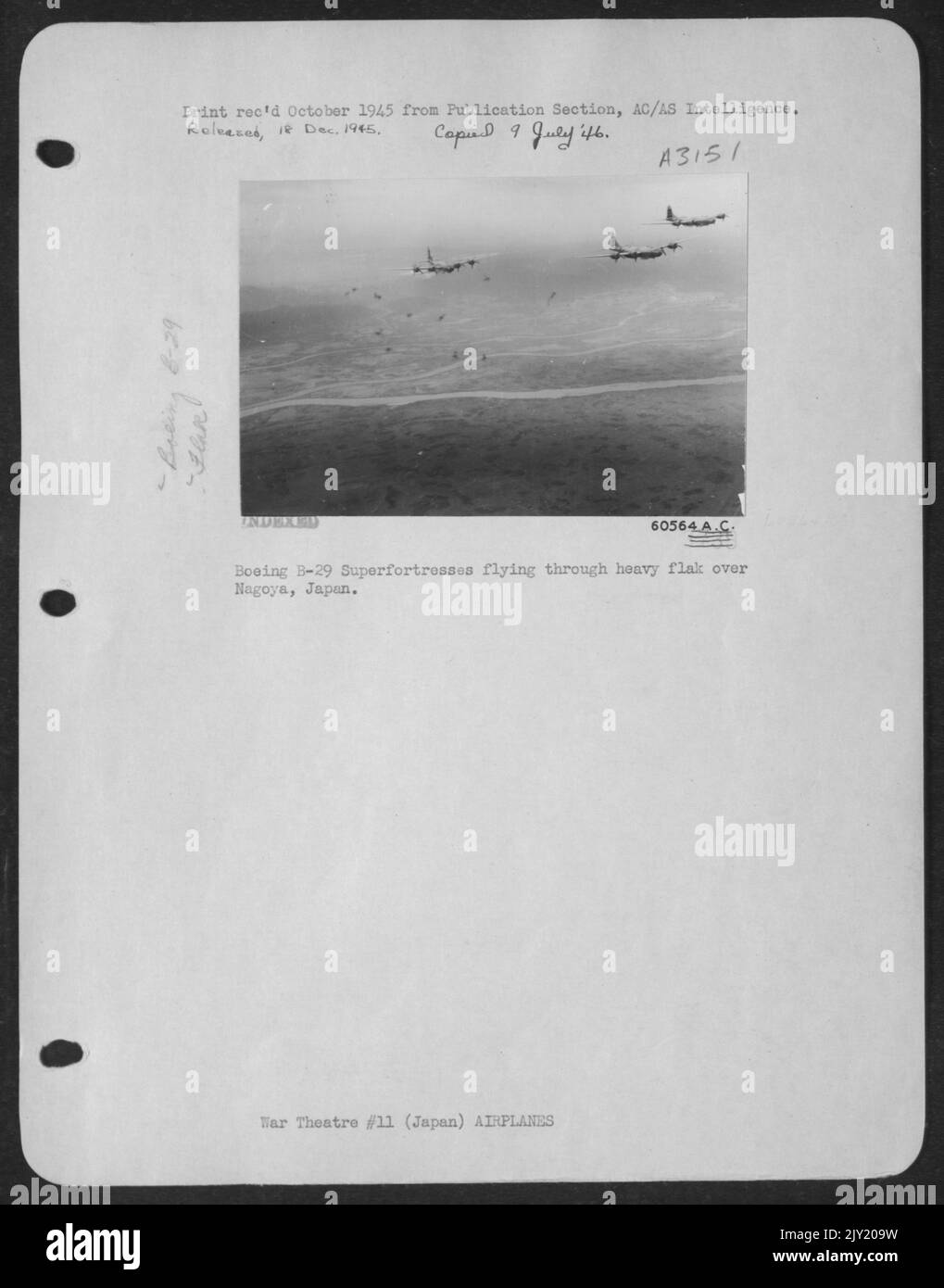 Boeing B-29 Superfortresses Flying Through Heavy Flak Over Nagoya ...