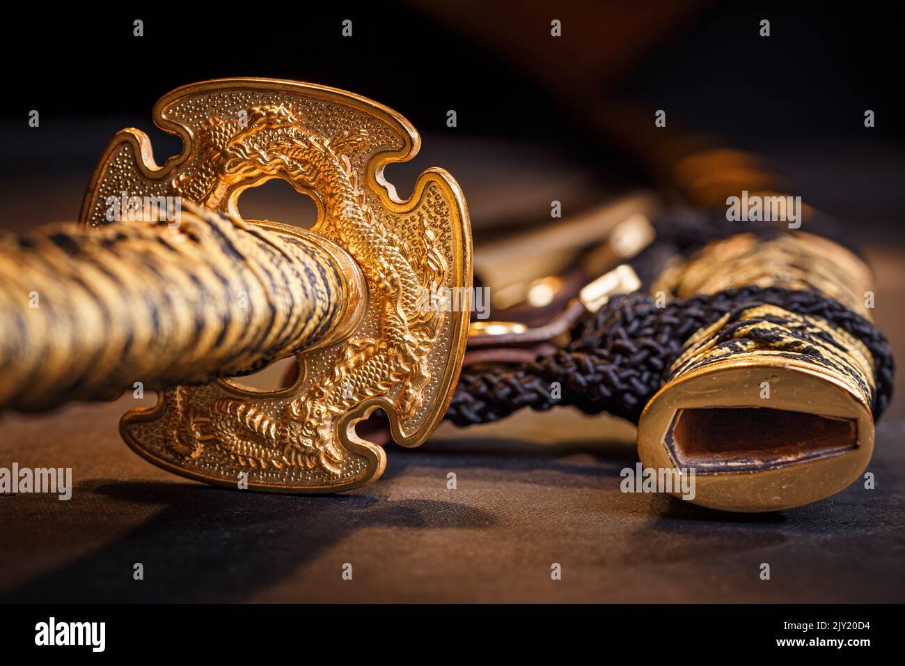 Japanese samurai katana sword and scabbard close up. Photo of a weapon ...