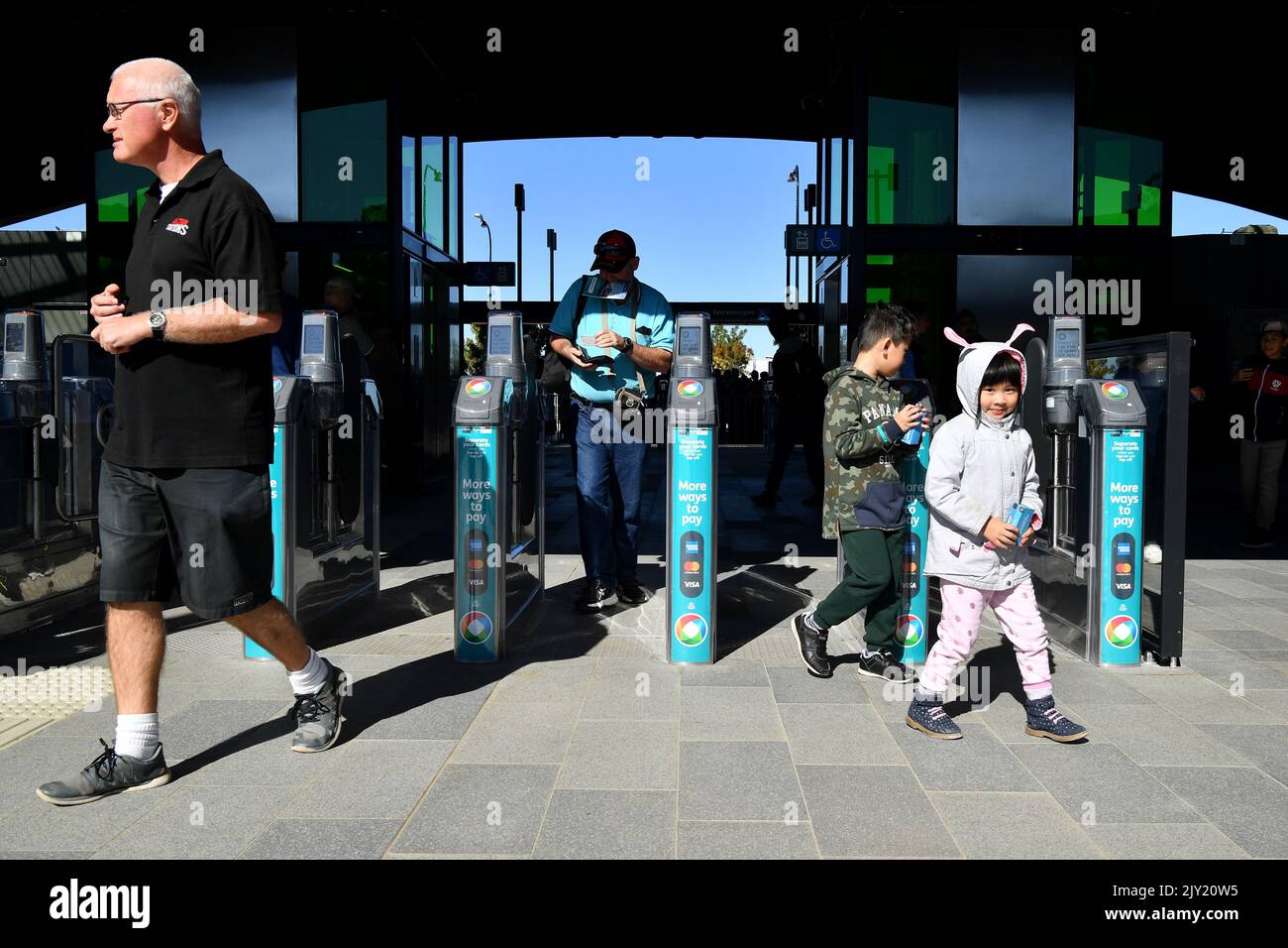 Passengers seen passing through the gates after riding a North West ...