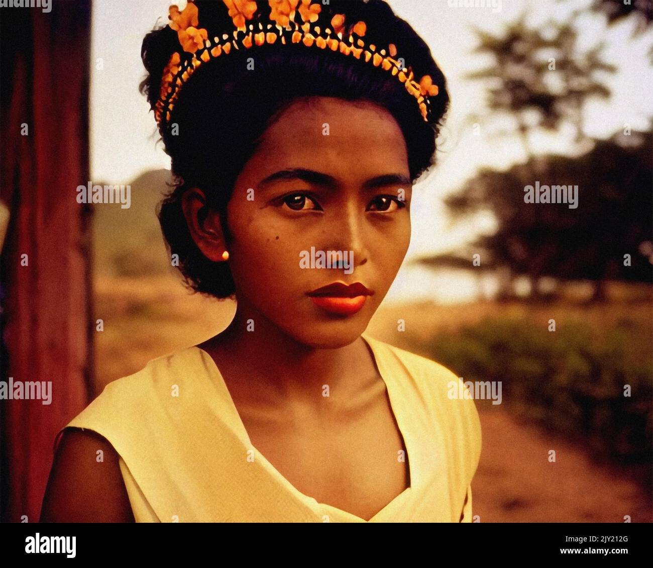 A vintage photo of a beautiful young Timorese woman Stock Photo - Alamy