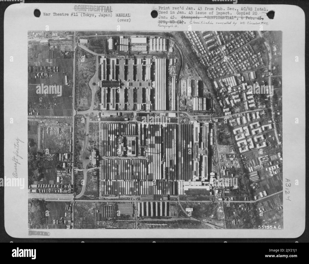 Musashino Aircraft Factory, the future Boeing B-29 target at Tokyo ...