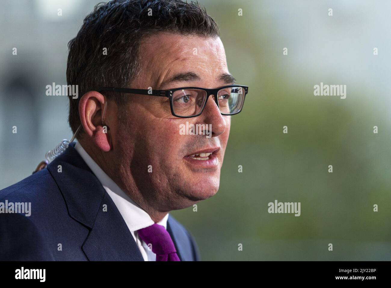 Victorian Premier Daniel Andrews speaks to media outside Parliament ...