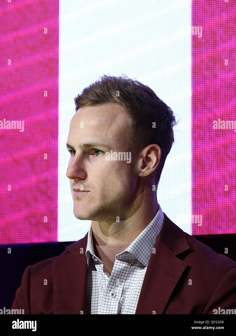 Daly Cherry-Evans looks on after being announced as Maroons captain ...