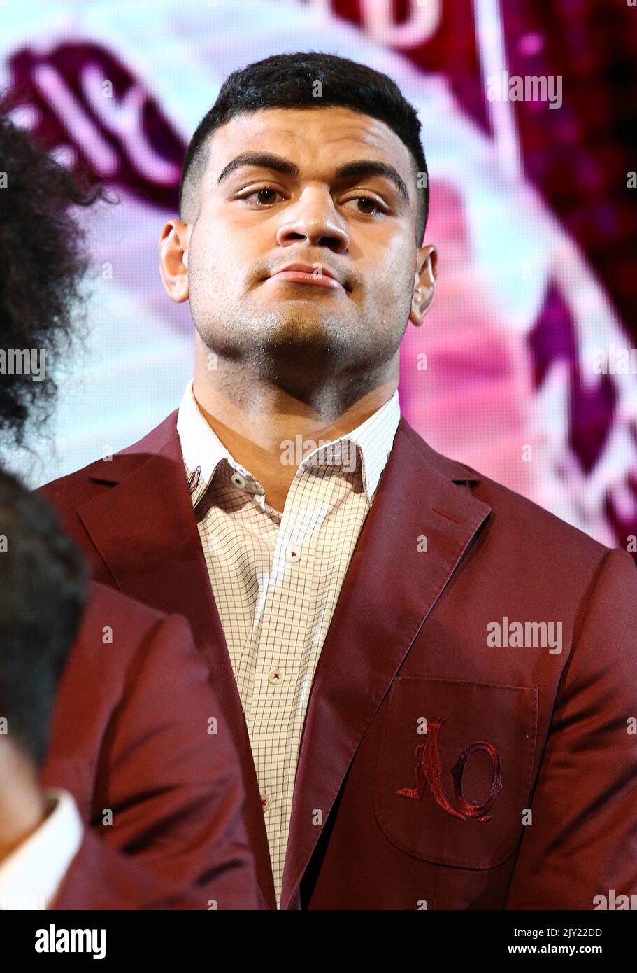 David Fifita looks on during the State of Origin series launch for the ...