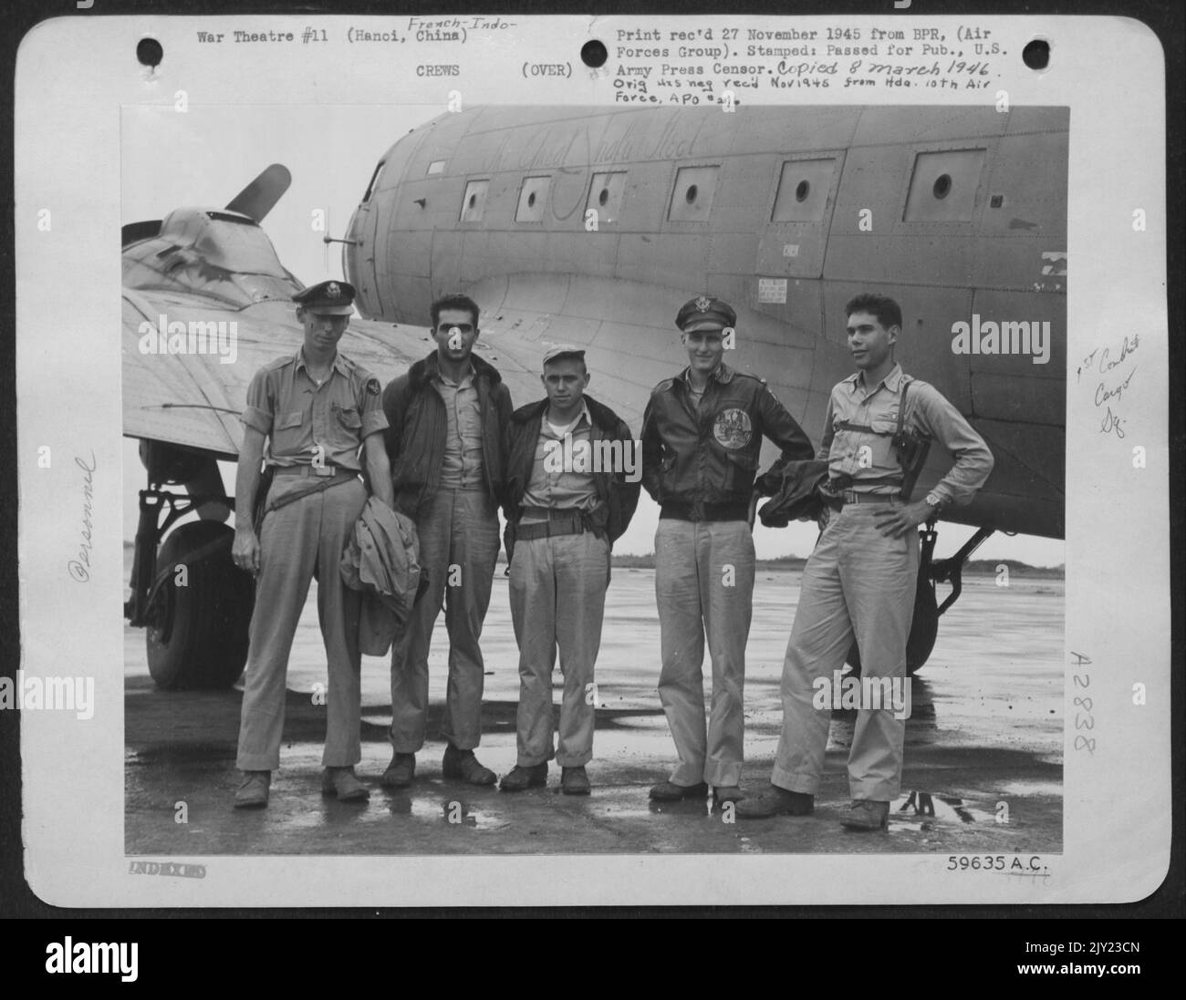 Crew Of A 10Th Air Force Plane Which Carried The First Emergency ...