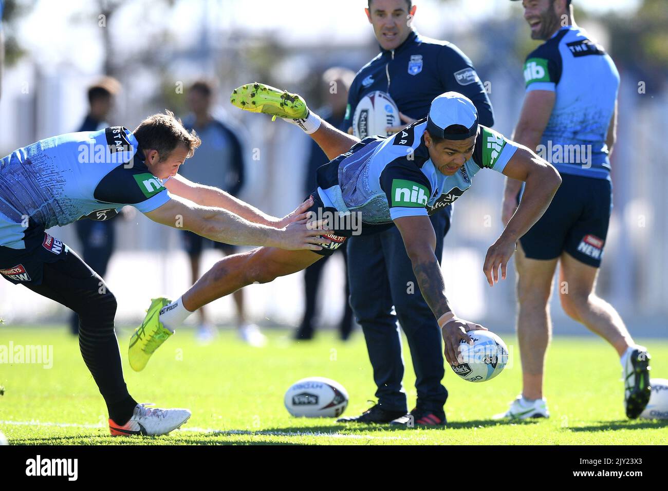 NSW Blues player Latrell Mitchell takes part in a team training session ...