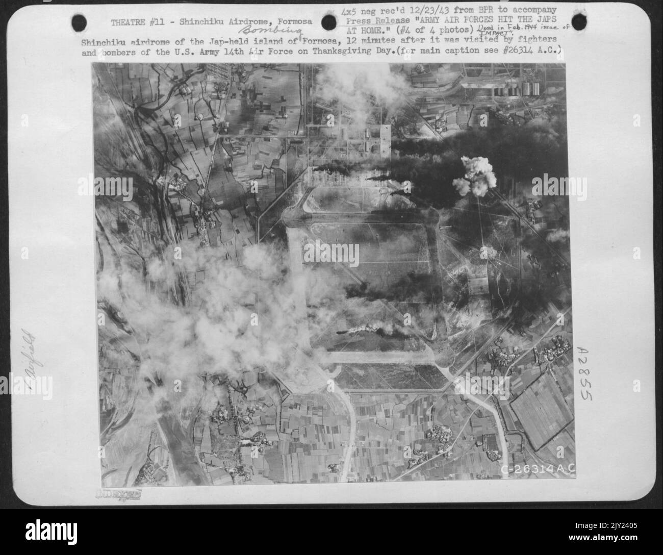 Shinchiku airdrome of the Japanese-held island of formosa, 12 minutes ...